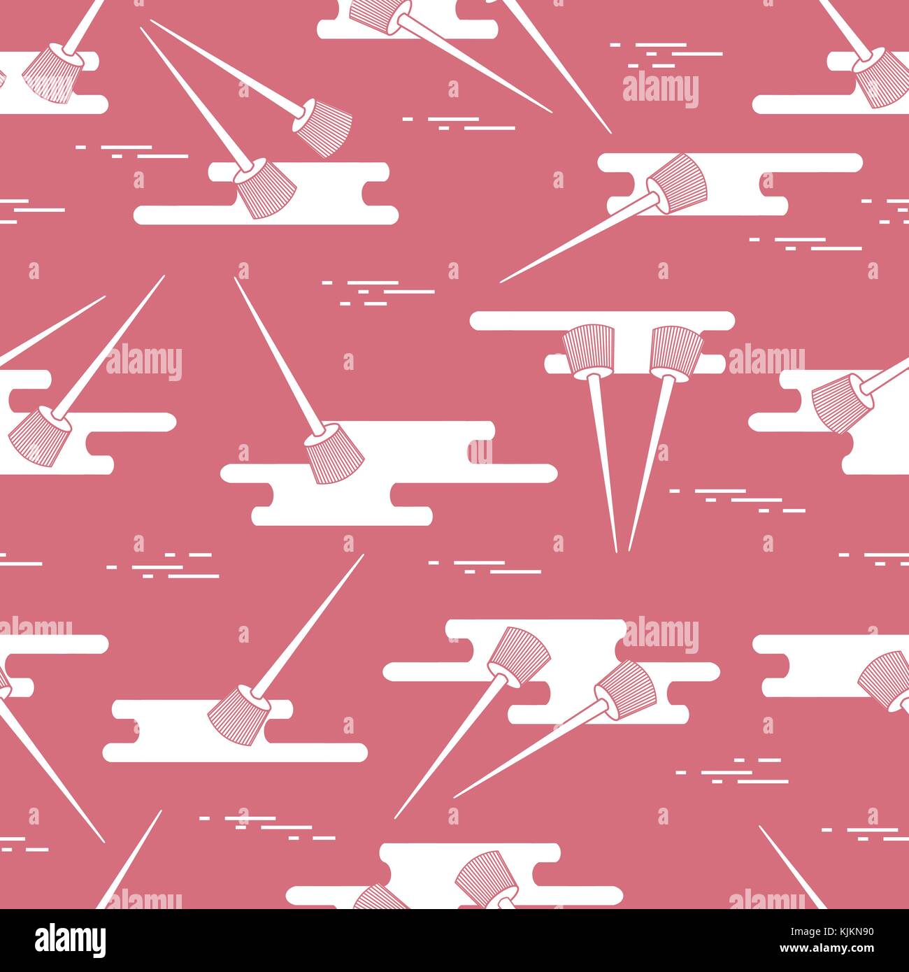 Seamless pattern of paint brushes and paint spots. Tools for repair and ...