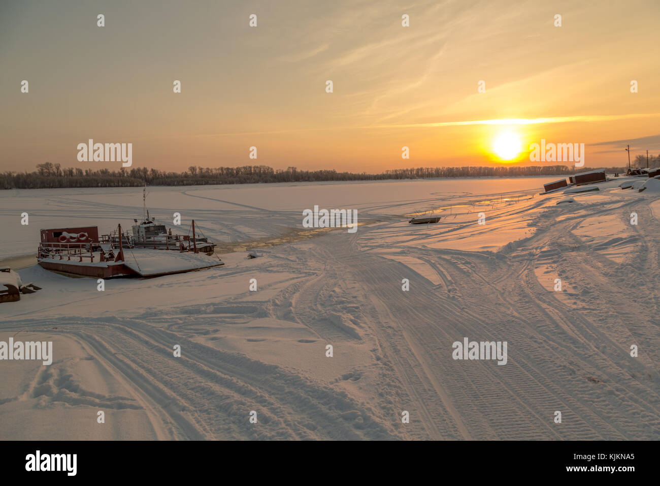 On the frozen channel Stock Photo - Alamy