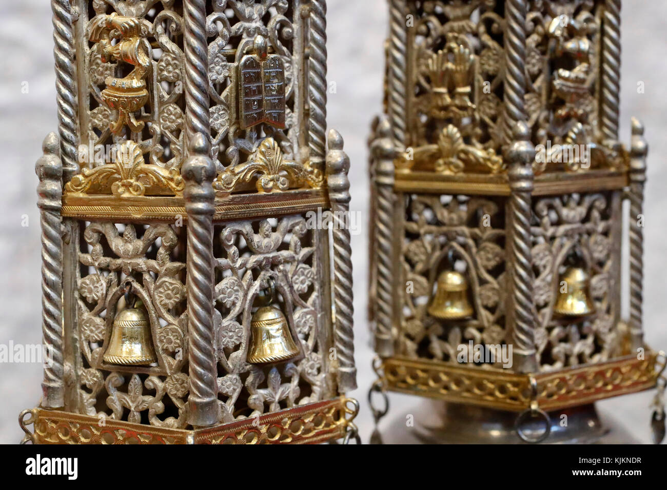 Jewish symbol on a Torah Rimonim. Switzerland Stock Photo - Alamy