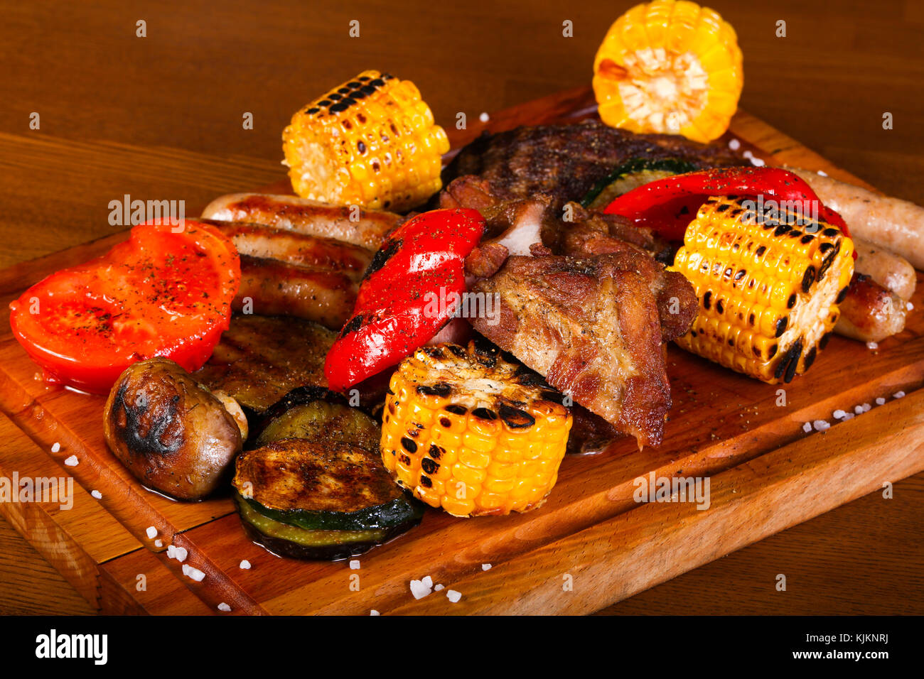 Grilled meat mix plate Stock Photo - Alamy