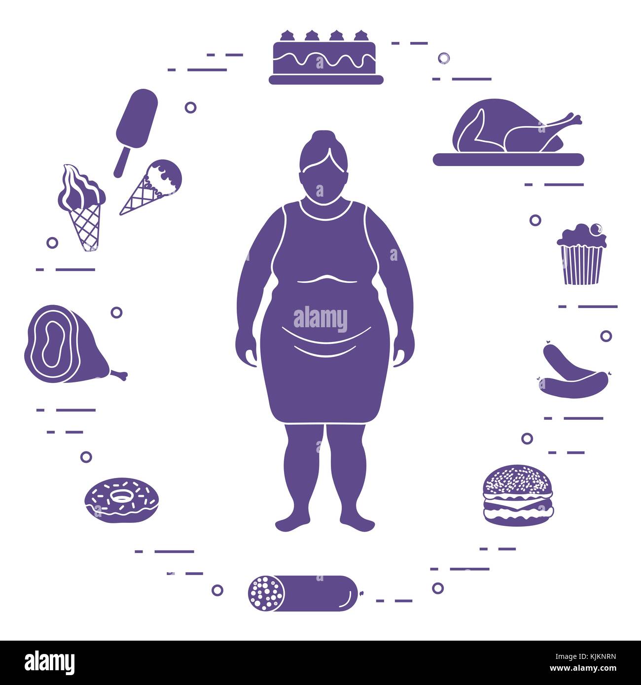 Overweight woman eating cake Cut Out Stock Images & Pictures - Alamy