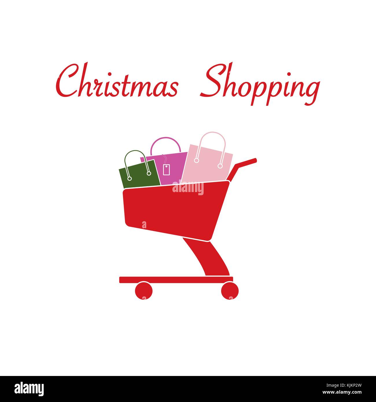 Shopping cart with gift bags. Design for banner, poster or print Stock ...