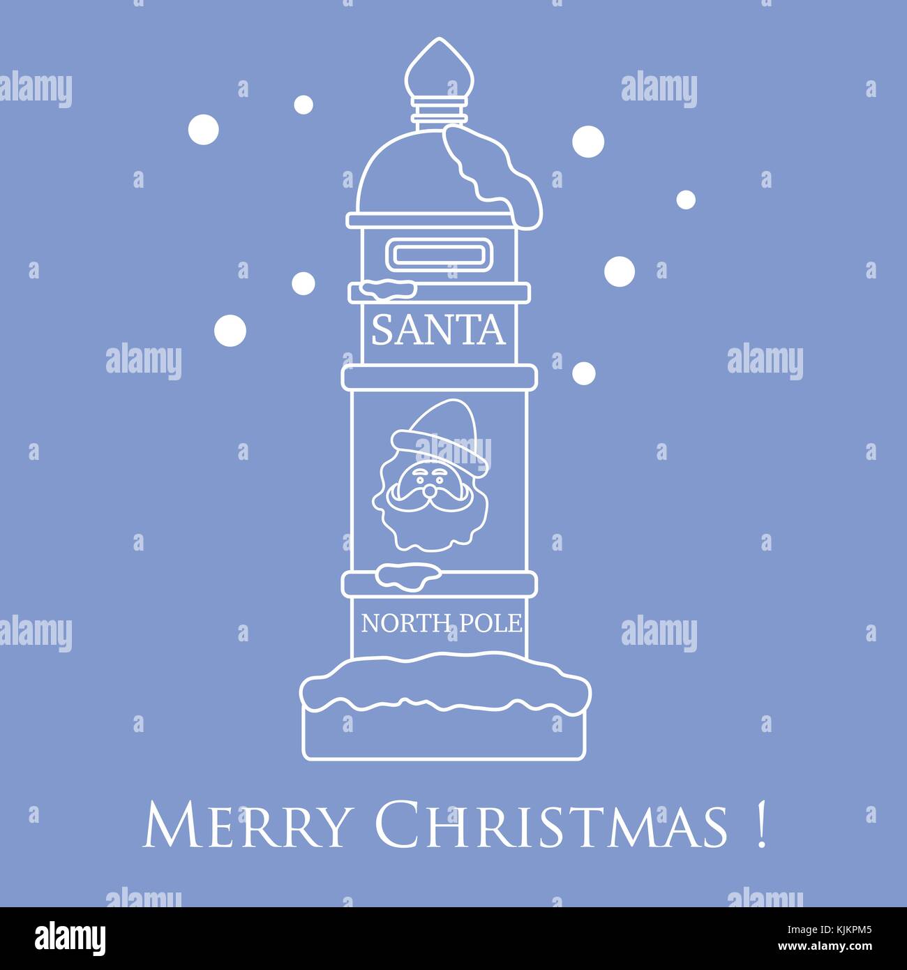Santa’s mailbox and snow. Winter theme. Letter for santa claus merry ...