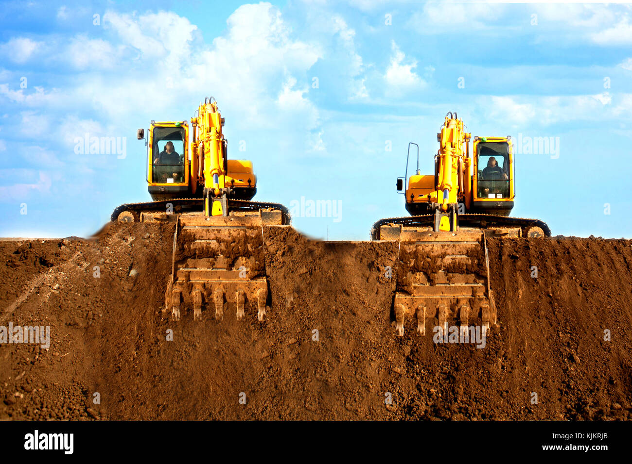 Close-up of a construction site excavator Stock Photo - Alamy