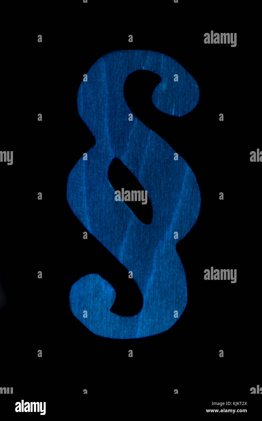 Blue paragraph symbol on black Stock Photo - Alamy