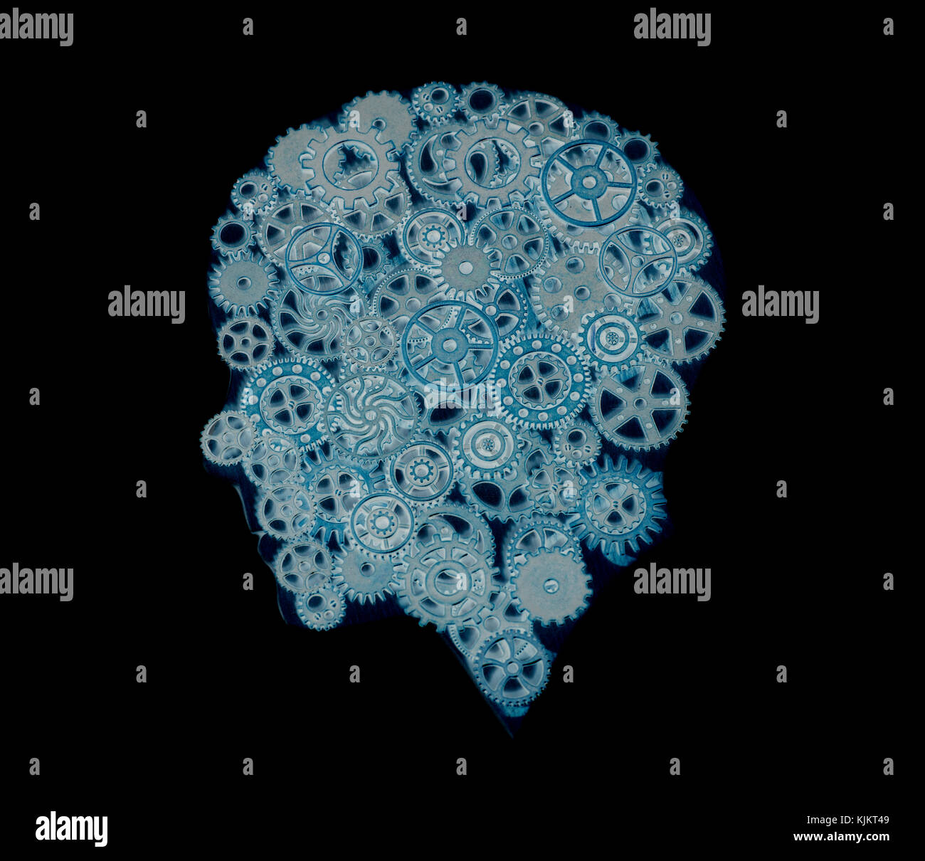 Human Head Model with Gears Stock Photo - Alamy