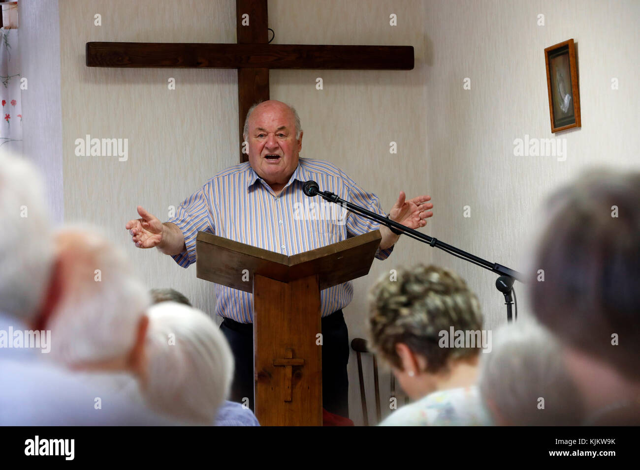 Sunday service at a Protestant church. Cluses. France Stock Photo - Alamy