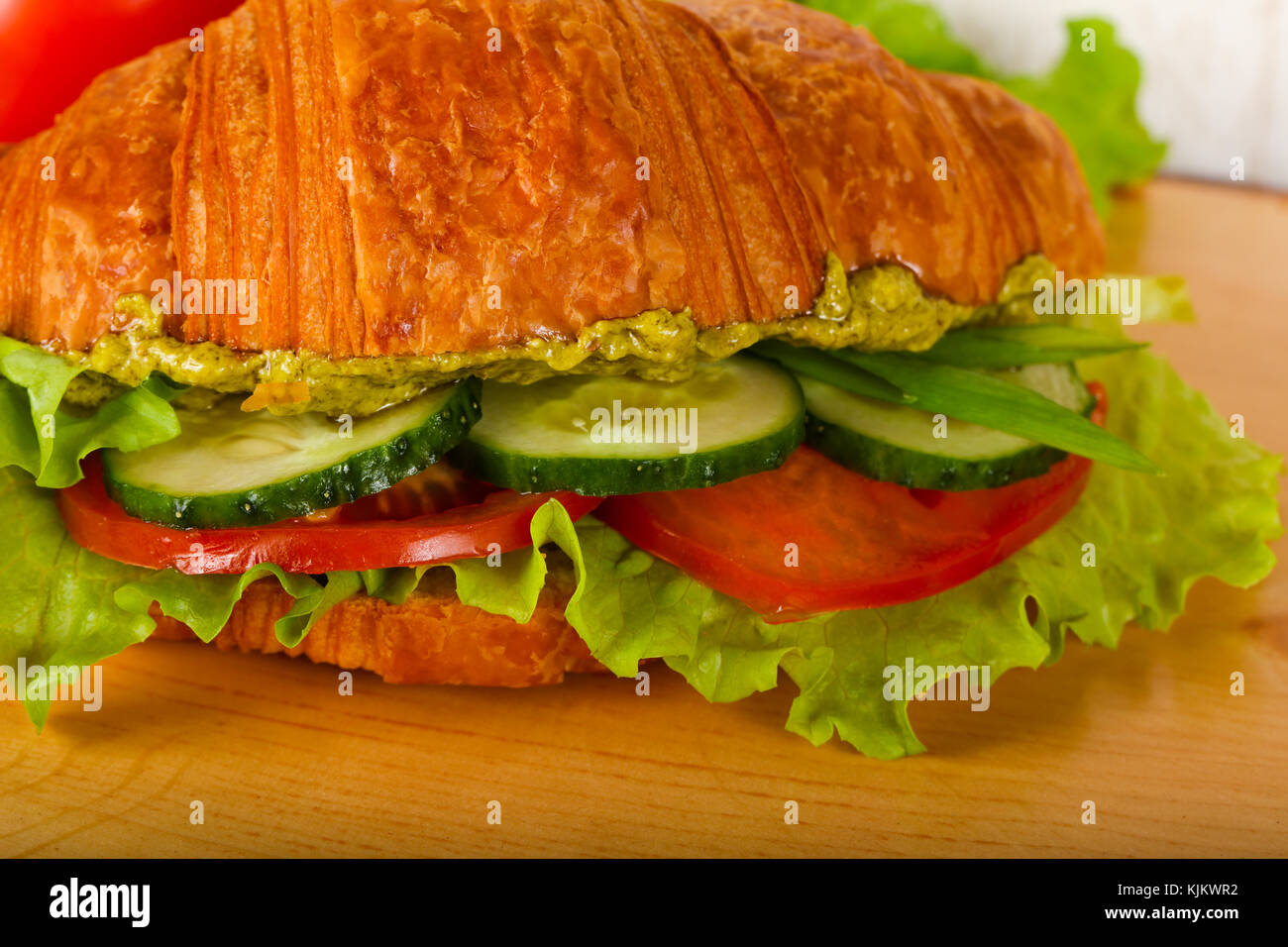 Vegan croissant with vegetables Stock Photo - Alamy