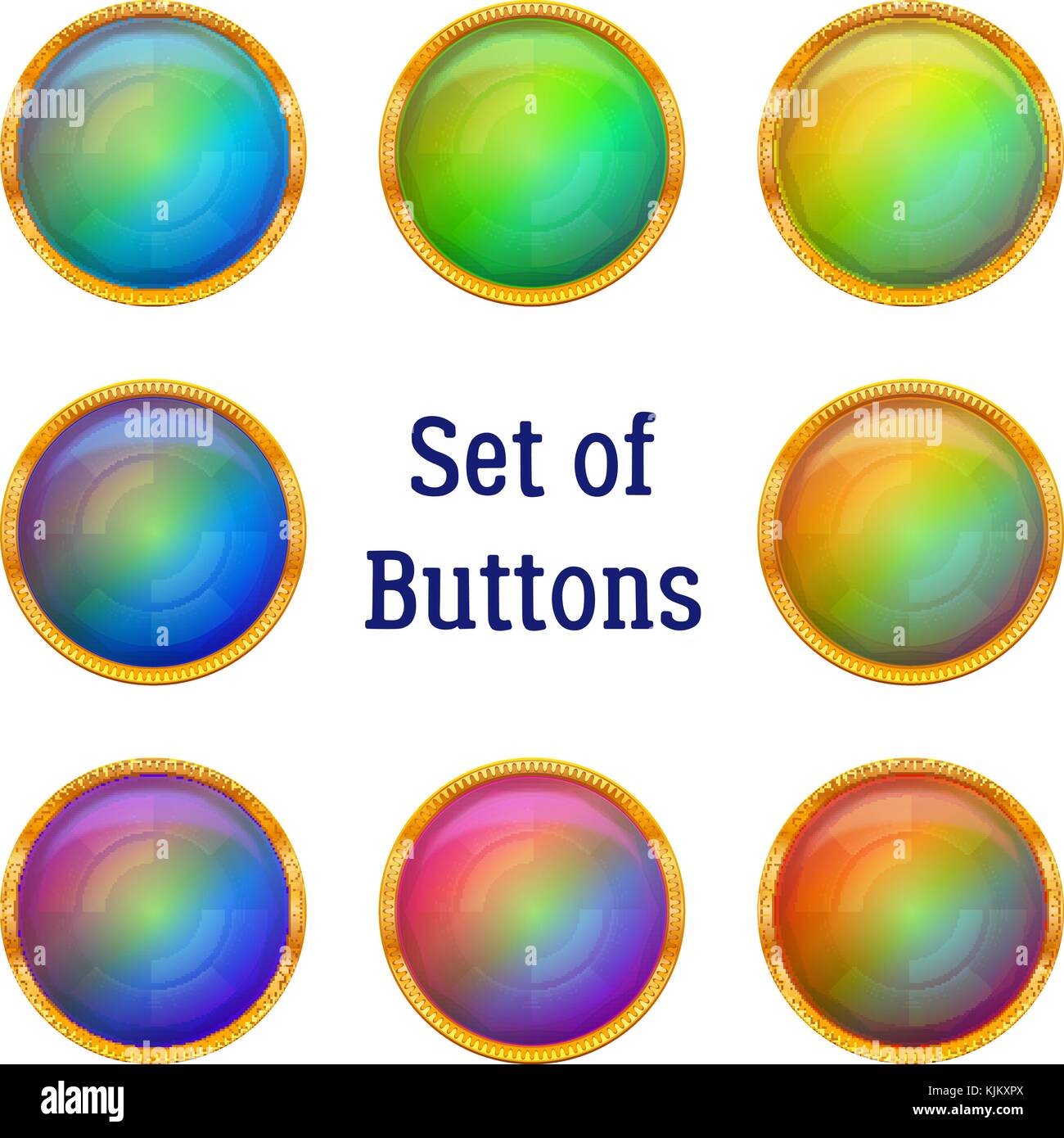 Golden push button Stock Vector Images - Alamy