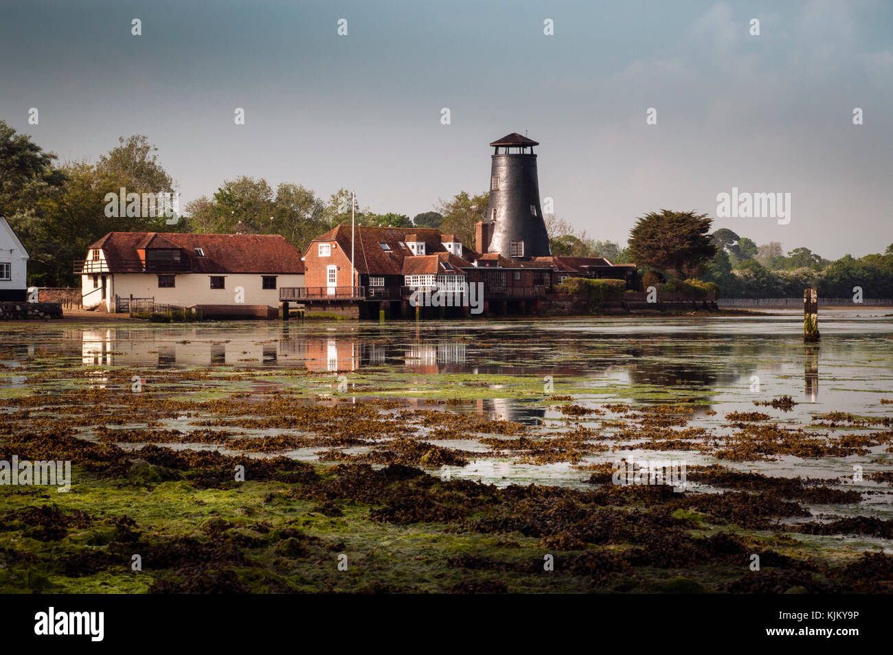 View across Langstone harbour in the early evening sunlight Stock Photo ...