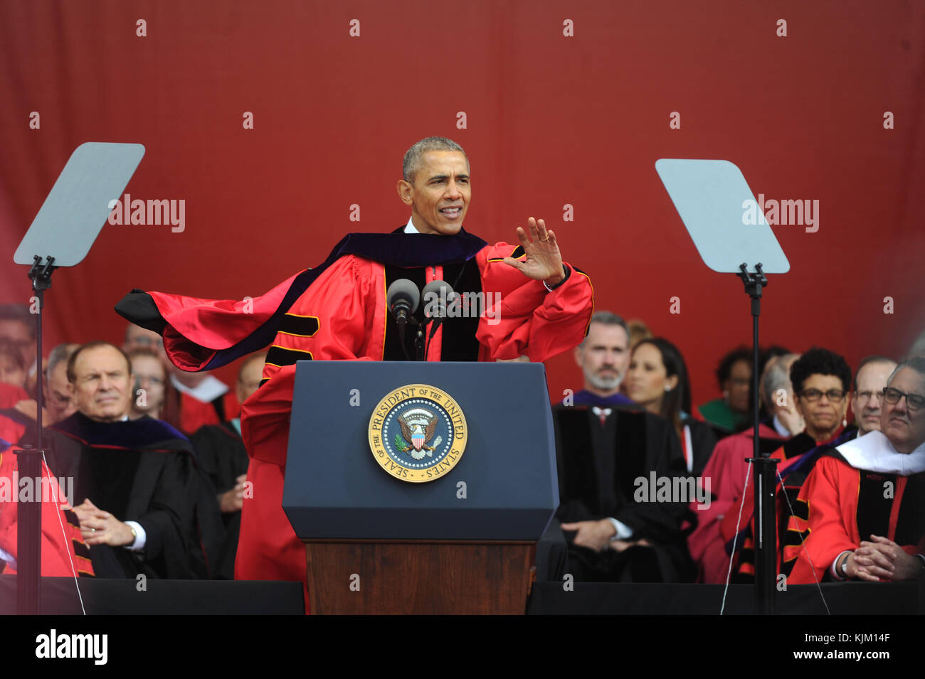 NEW BRUNSWICK, NJ - MAY 15: President Barack Obama receives honory ...