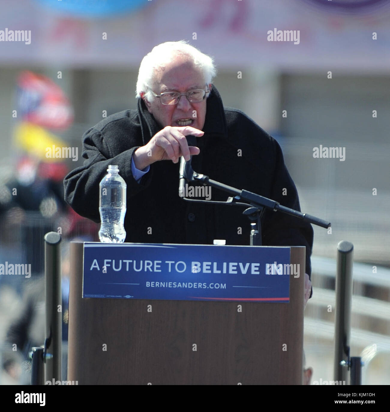 BROOKLYN, NEW YORK - APRIL 10: Bernie Sanders speaks during his rally ...