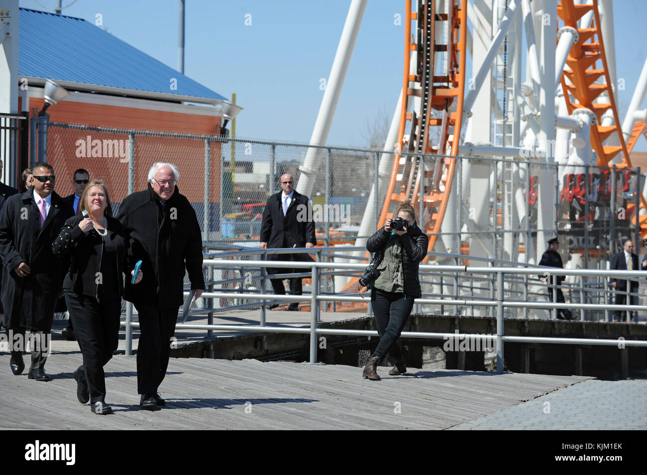 BROOKLYN, NEW YORK - APRIL 10: Bernie Sanders speaks during his rally ...
