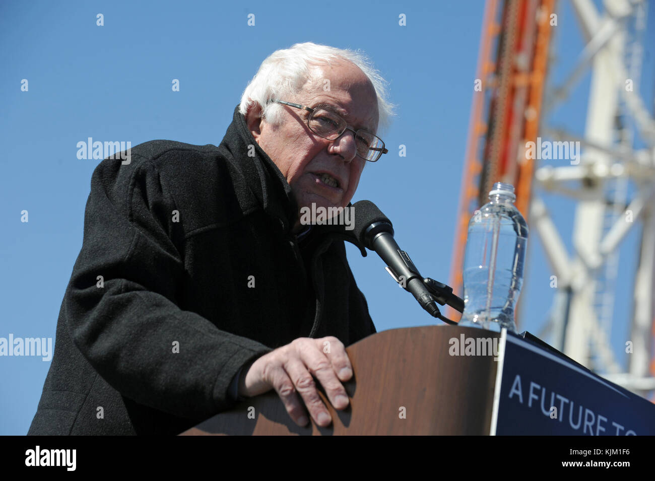 BROOKLYN, NEW YORK - APRIL 10: Bernie Sanders speaks during his rally ...