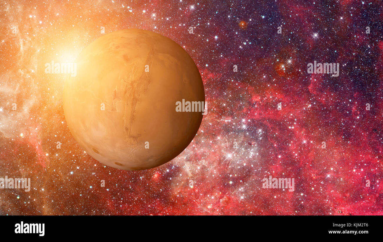 Planet Mars in the solar system. Elements of this image are furnished ...