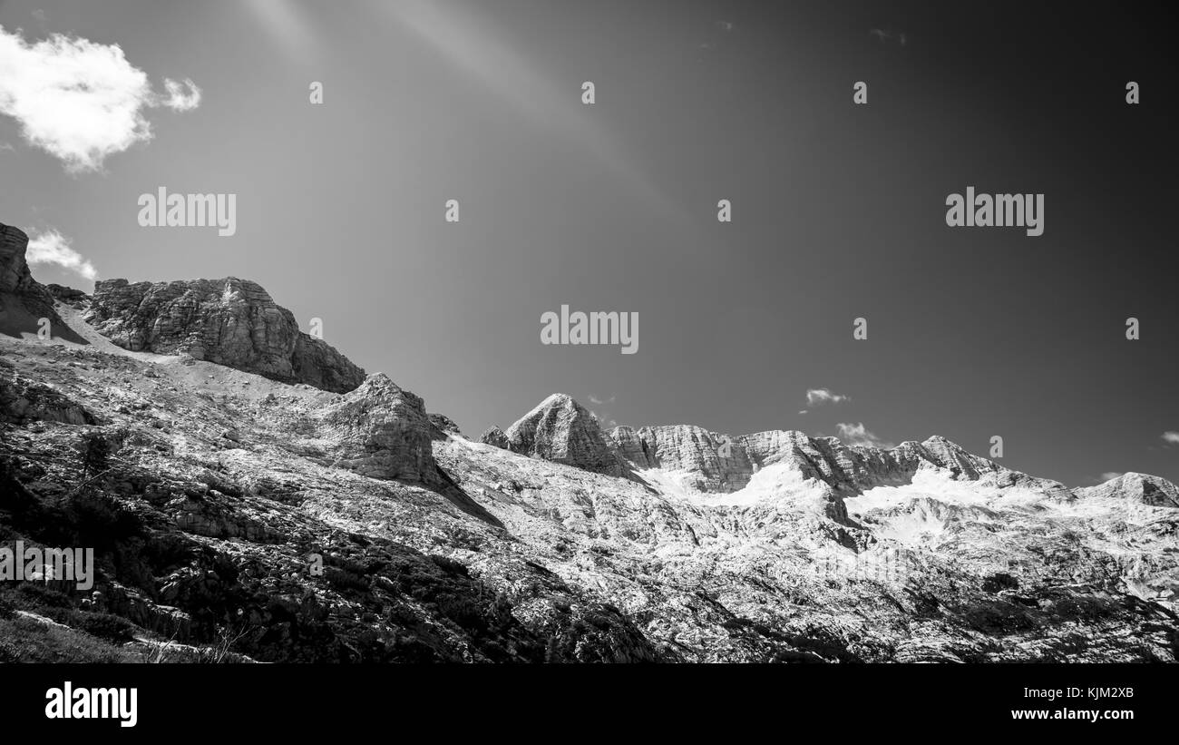 Towers on dolomites Black and White Stock Photos & Images - Alamy