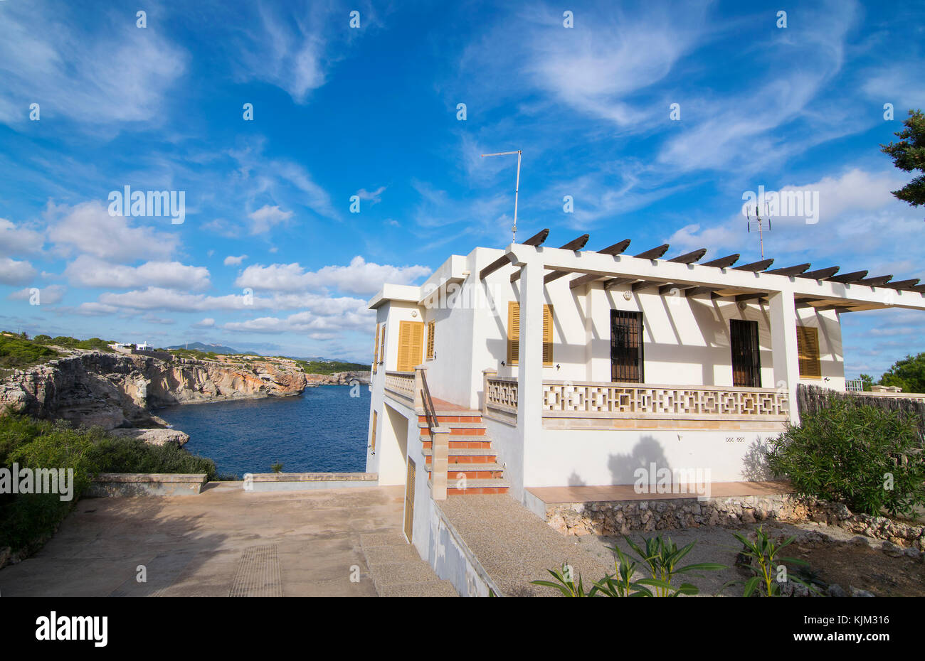 Villa with sea view, Mallorca, Spain Stock Photo - Alamy
