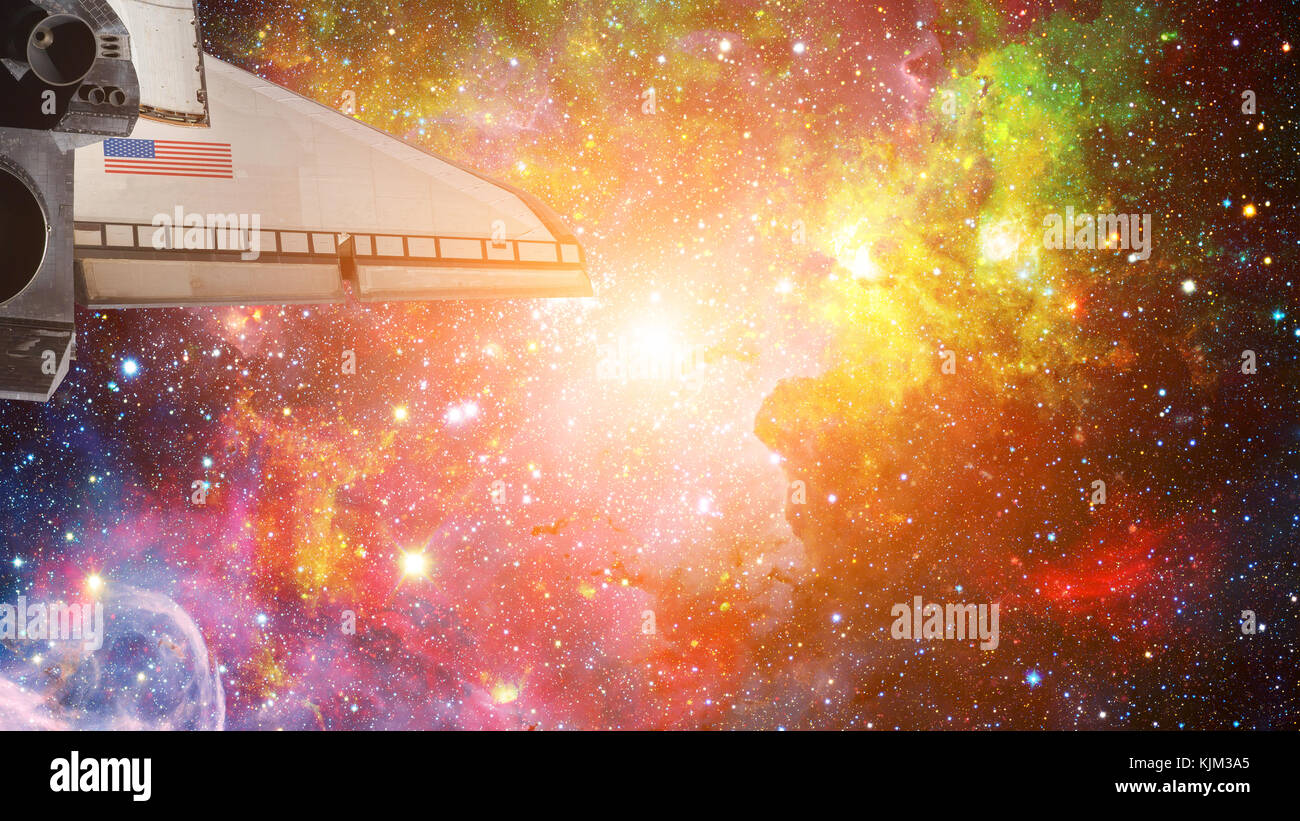 Space shuttle taking off on a mission. Elements of this image furnished ...