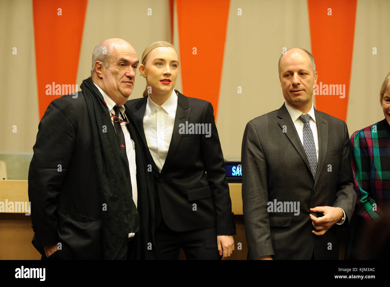 NEW YORK, NY - FEBRUARY 11: Novelist Colm Toibin and actress Saoirse ...