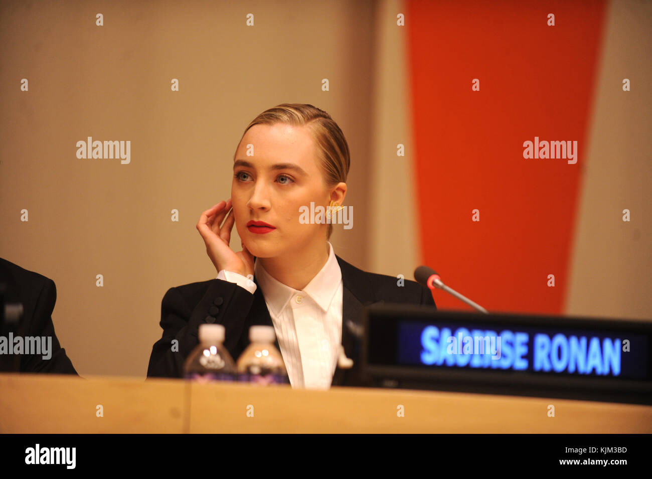 NEW YORK, NY - FEBRUARY 11: Novelist Colm Toibin and actress Saoirse ...