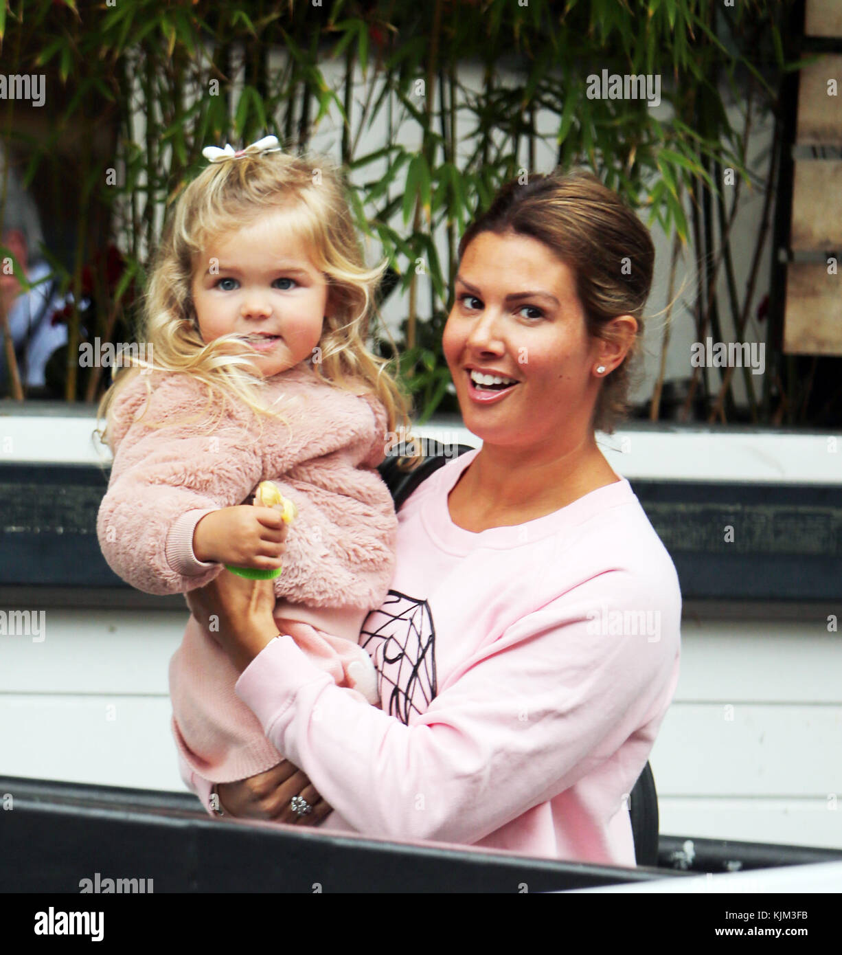 Rebekah Vardy and her daughter outside ITV Studios Featuring: Rebekah ...