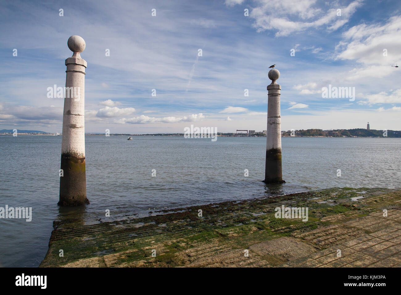 Famous Columns Wharf (Cais das Colunas) at Commerce Square, Lisbon ...