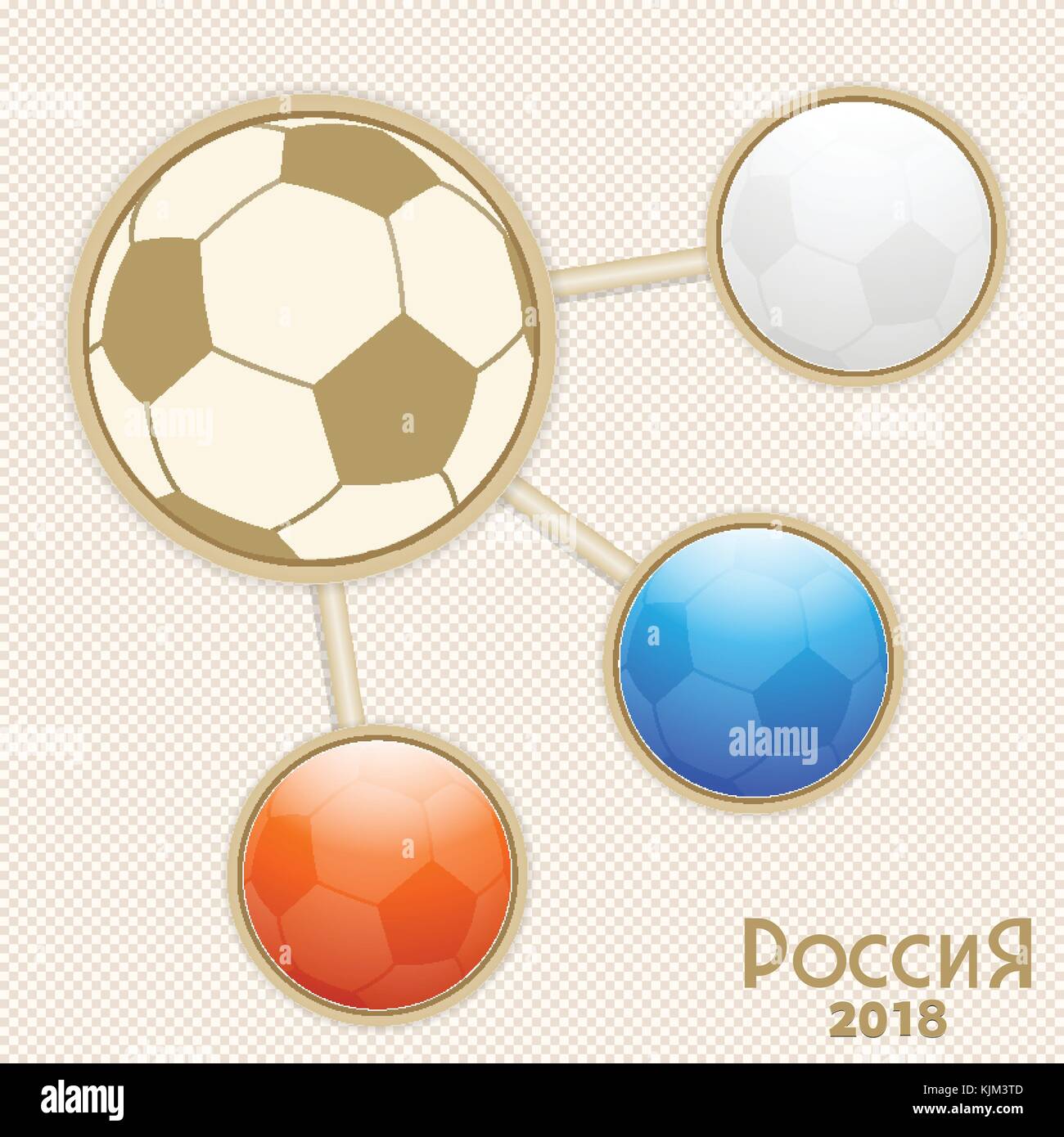 Russian Soccer Football World Tournament Info Graphic with Soccer Balls ...