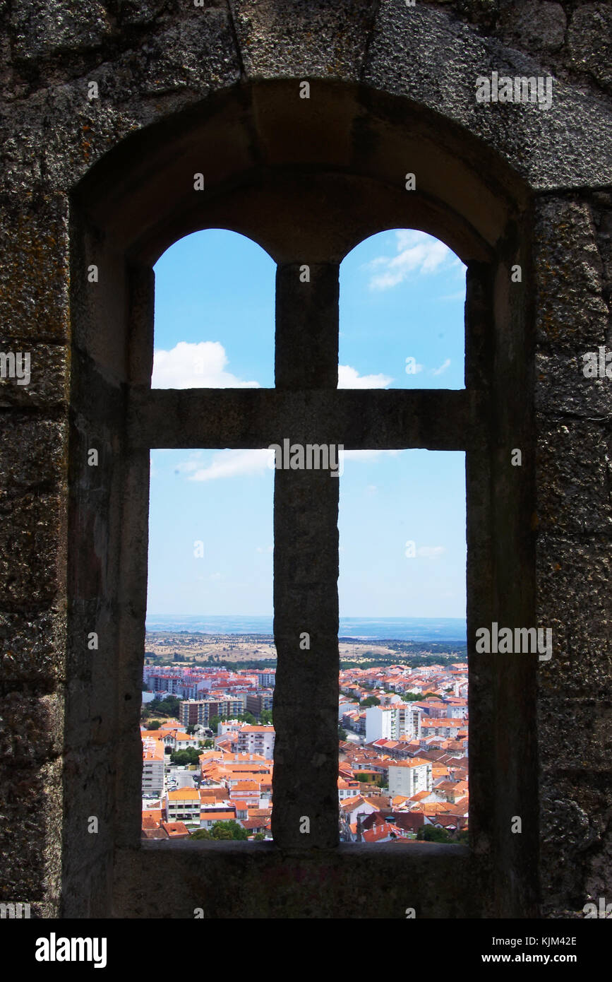 Old window in castle at Portugal Stock Photo - Alamy