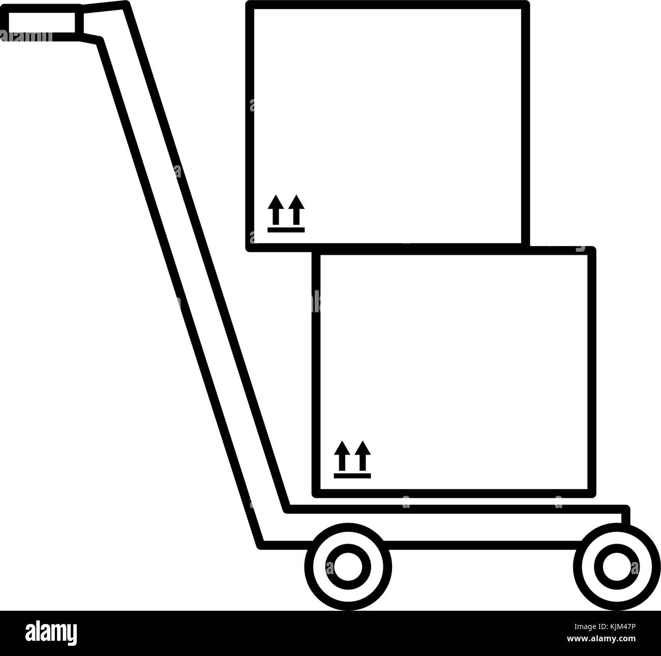 storage cart with boxes vector illustration design Stock Vector Image ...
