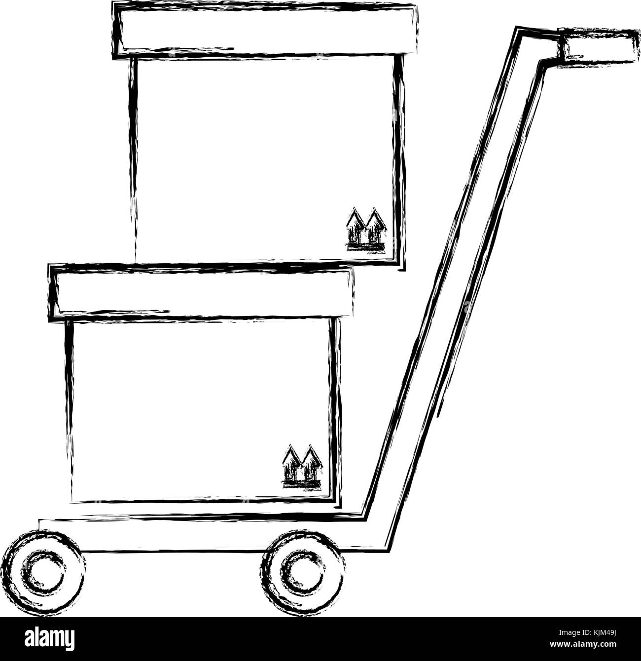 storage cart with boxes vector illustration design Stock Vector Image ...