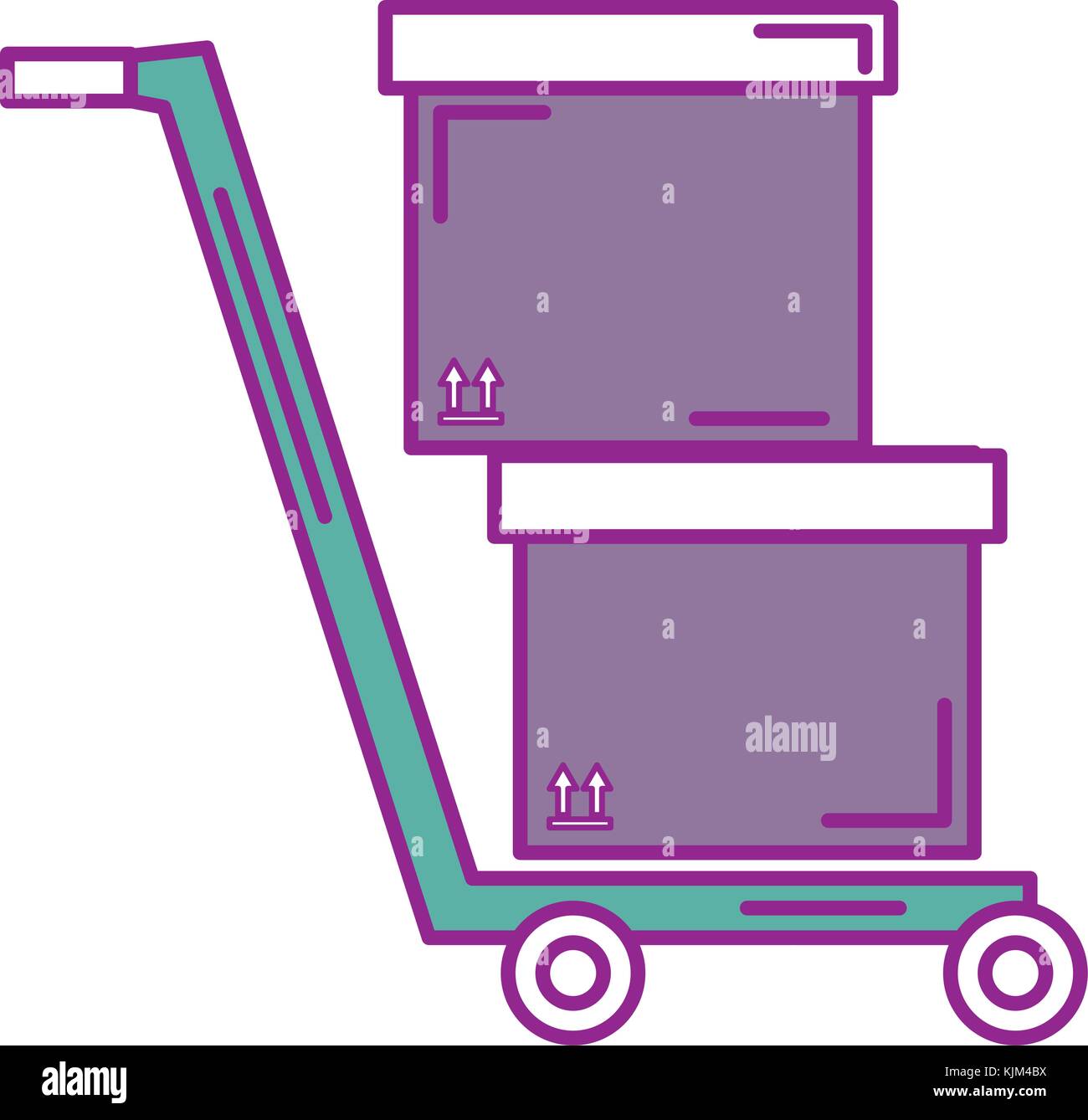 storage cart with boxes vector illustration design Stock Vector Image ...