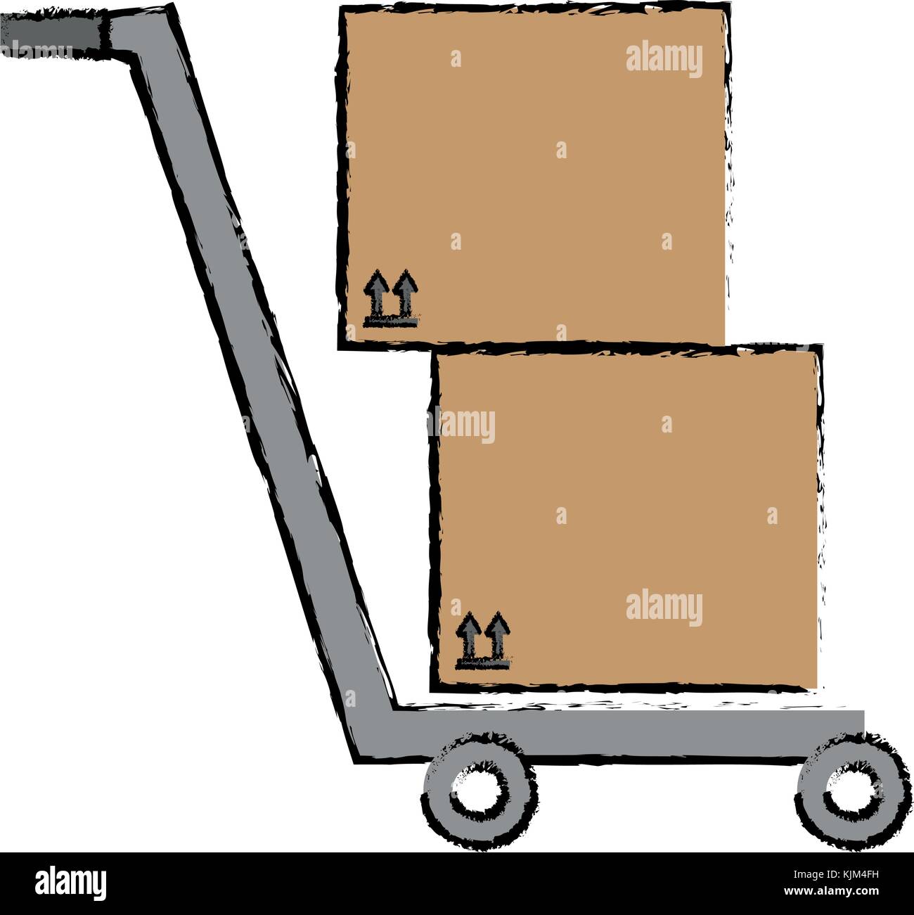 storage cart with boxes vector illustration design Stock Vector Image ...