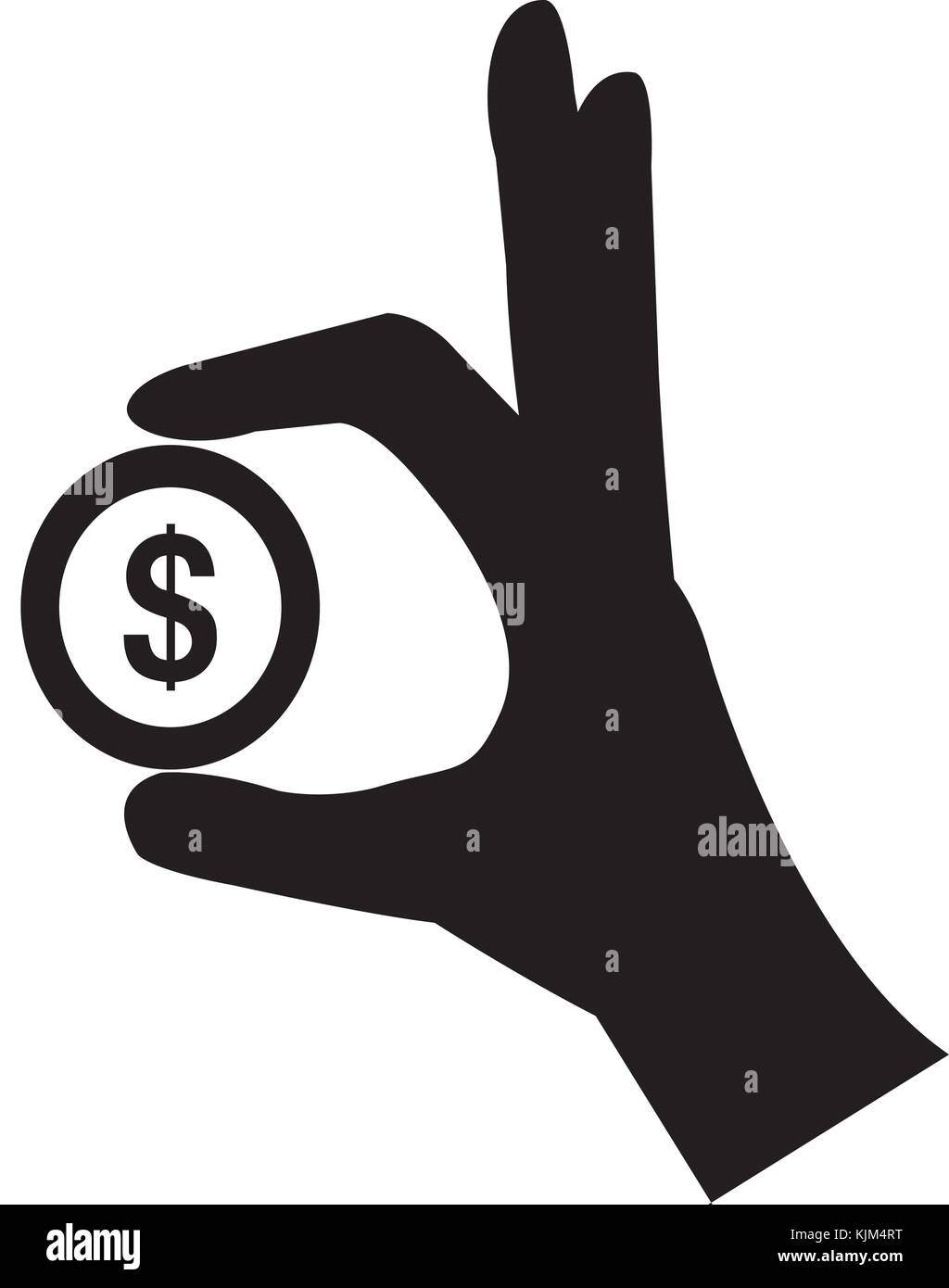 hand with coin money vector illustration design Stock Vector Image ...