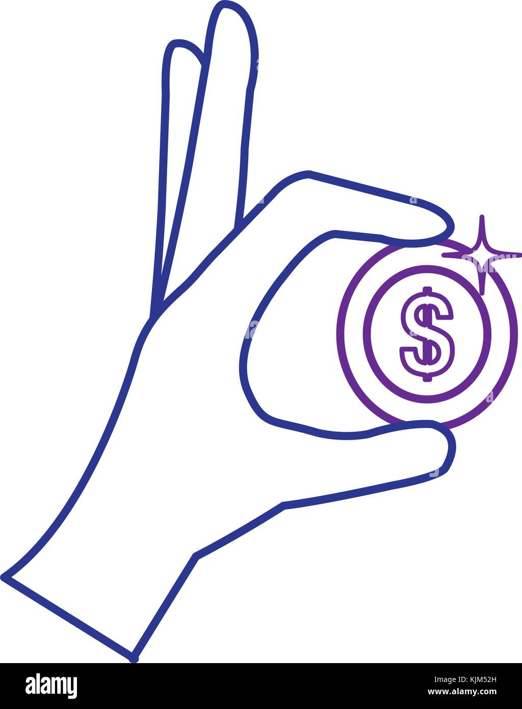 hand with coin money vector illustration design Stock Vector Image ...