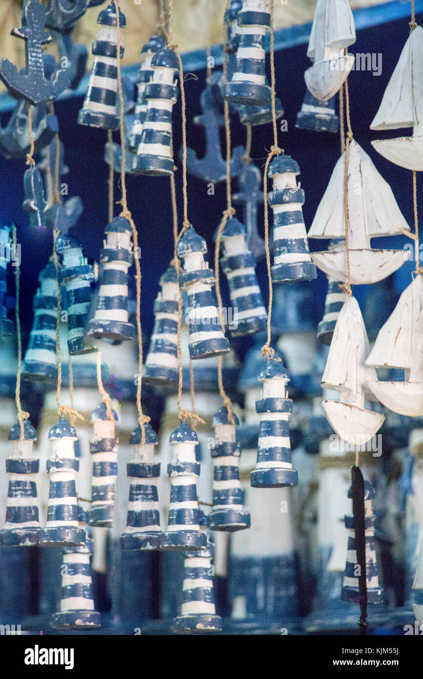 Set of Little handmade model lighthouses Stock Photo - Alamy