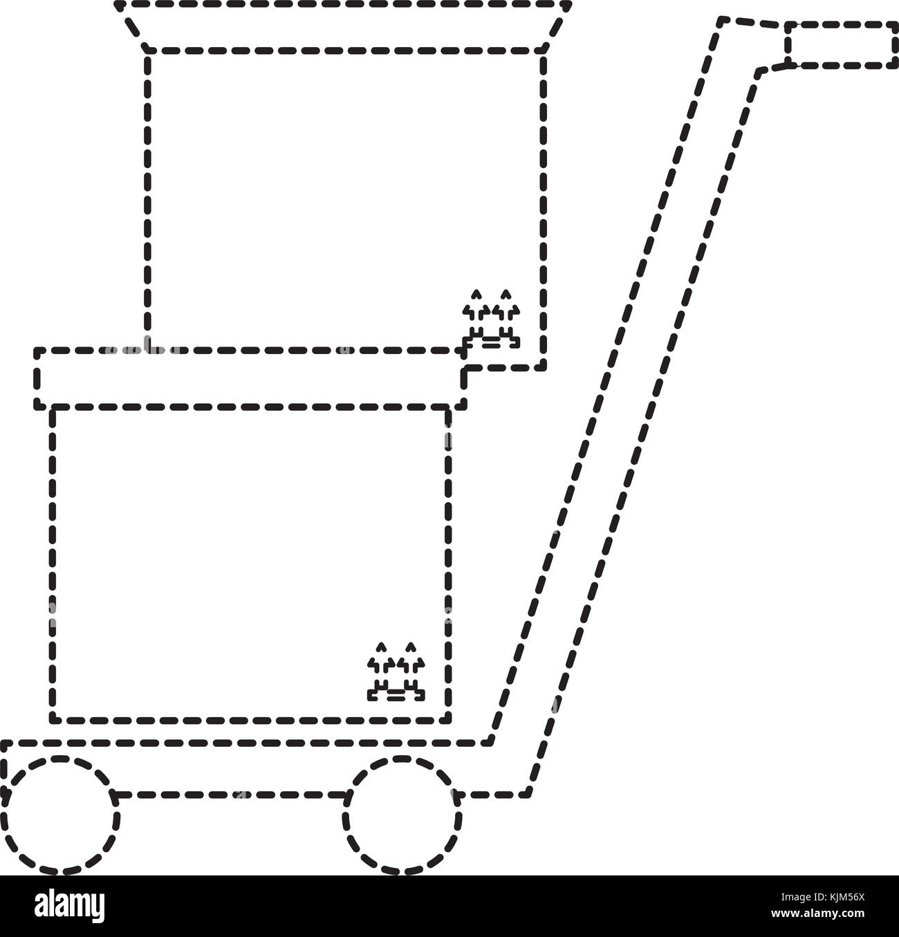 storage cart with boxes vector illustration design Stock Vector Image ...