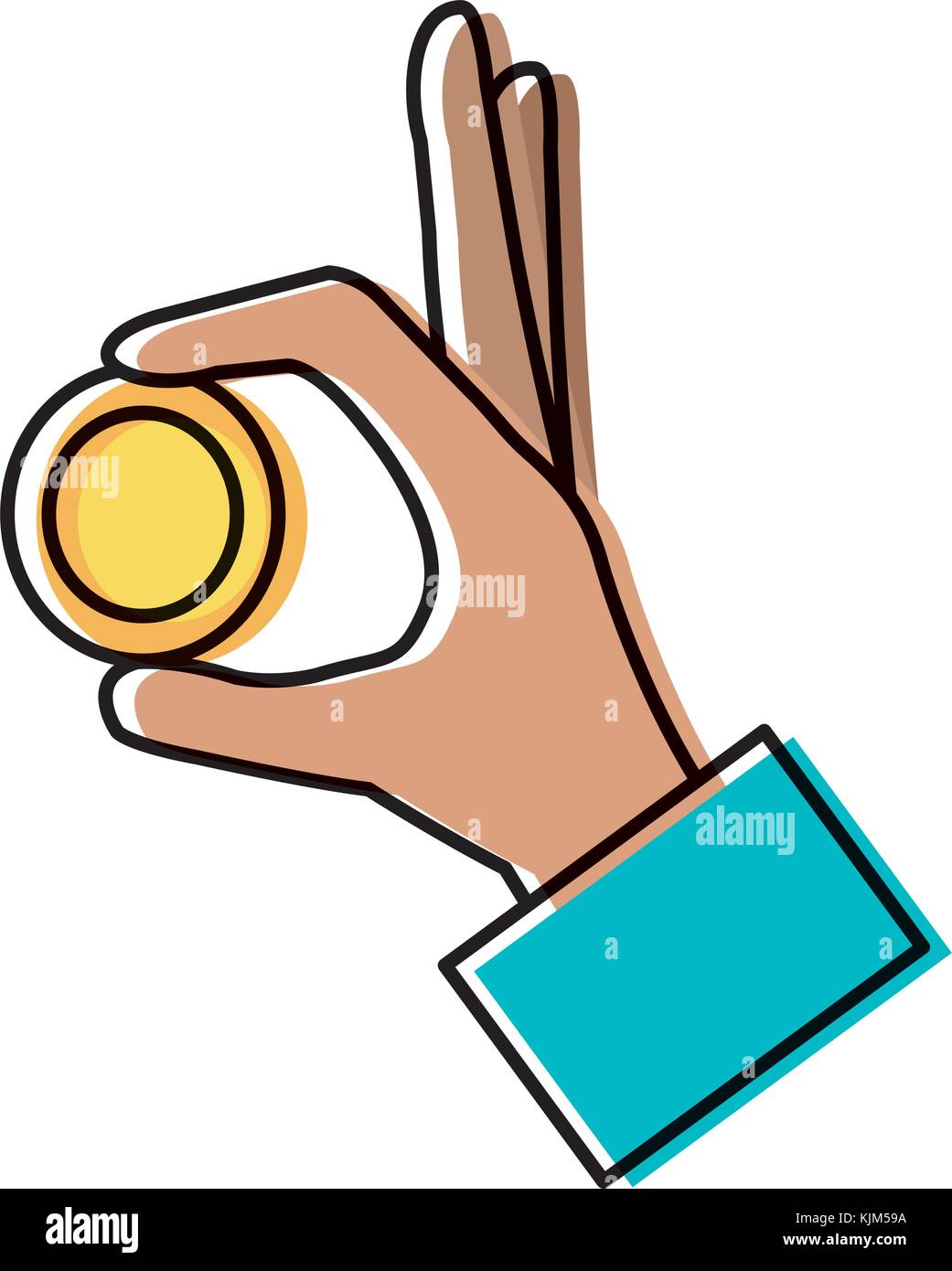 hand with coin money vector illustration design Stock Vector Image ...