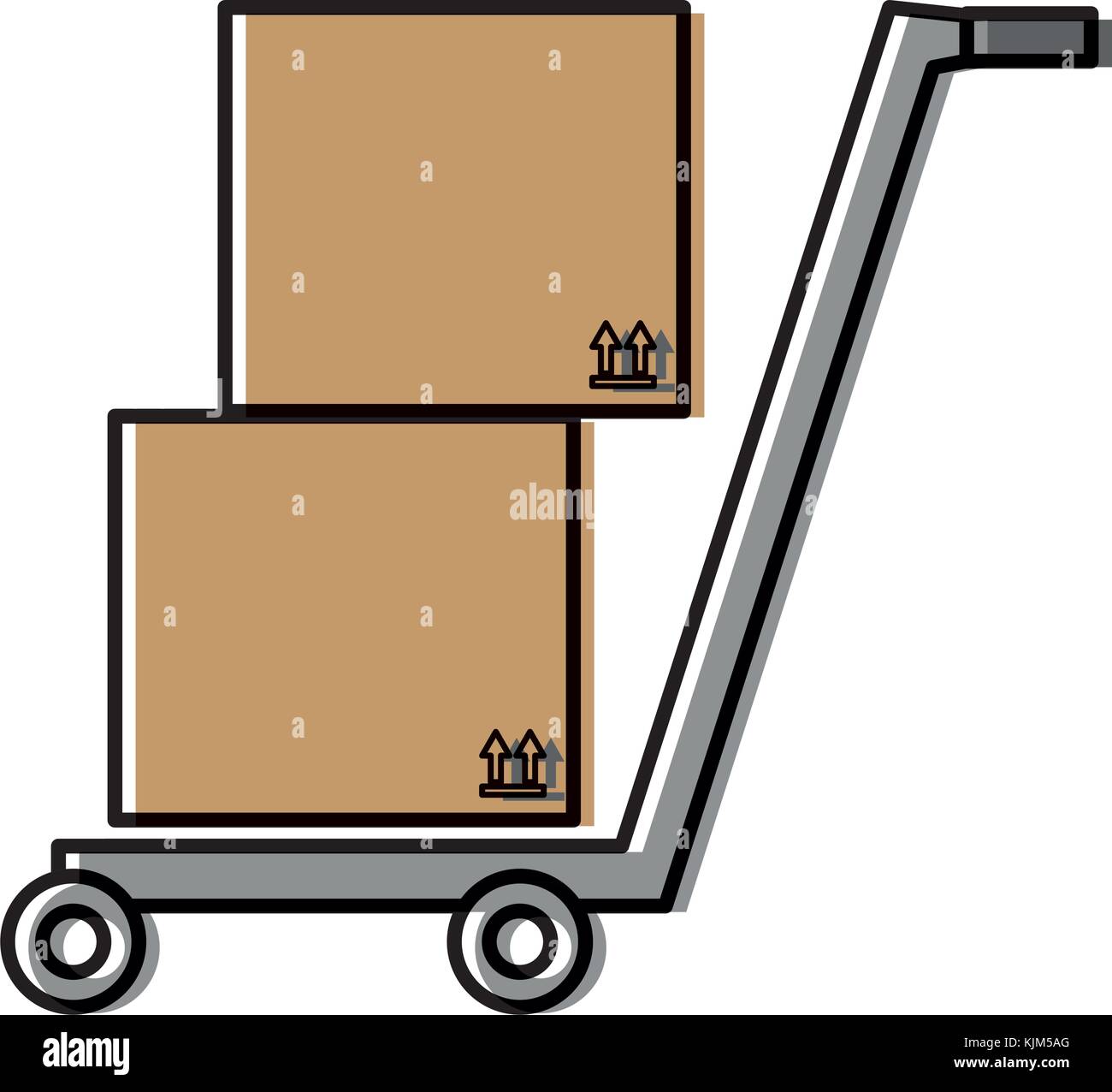 storage cart with boxes vector illustration design Stock Vector Image ...