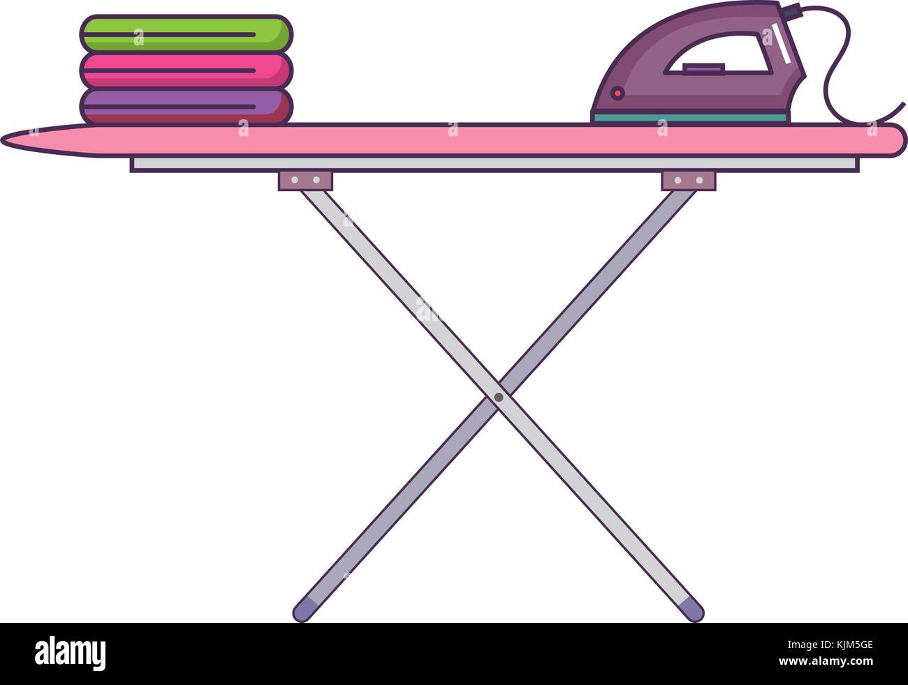 ironing board with clothes and iron vector illustration design Stock ...