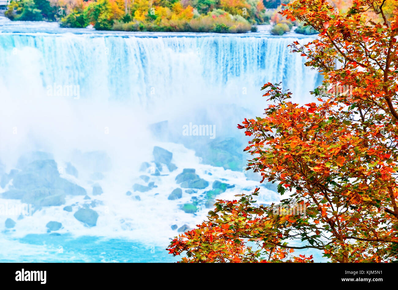 View of Niagara Falls from Canadian side in autumn Stock Photo - Alamy