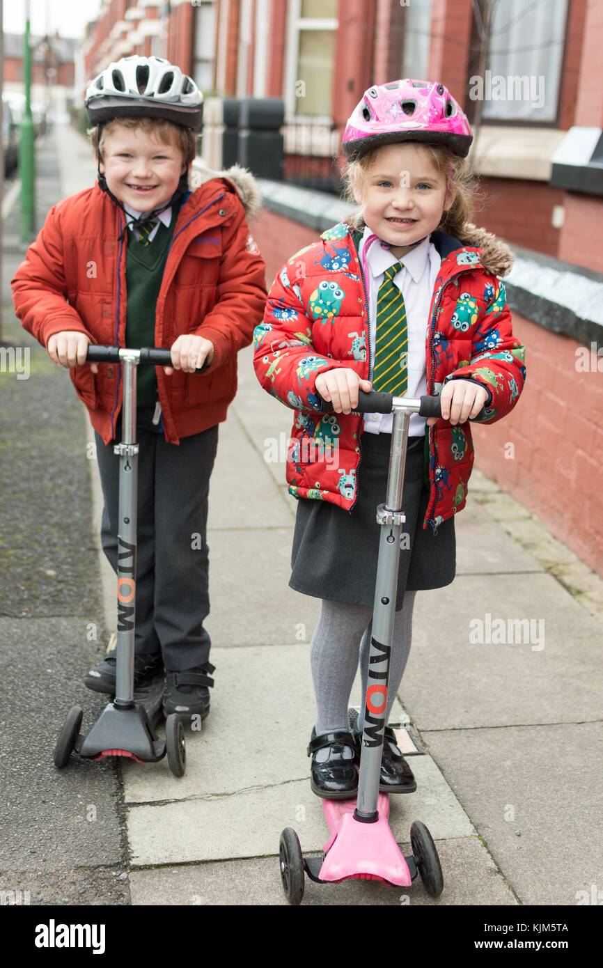 Scooting to school hi-res stock photography and images - Alamy
