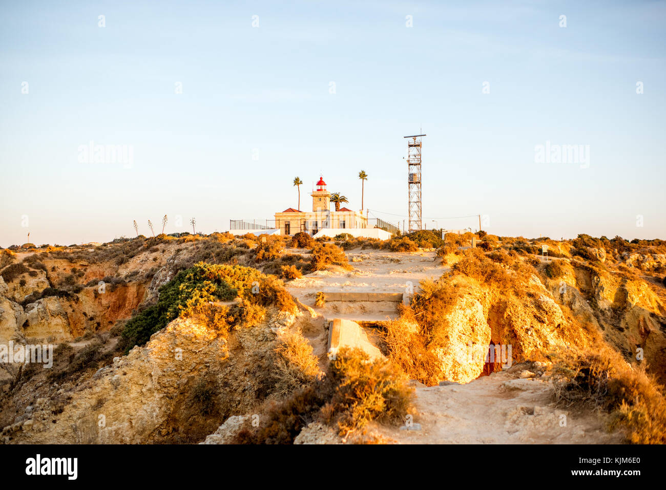 Lighthouse in Lagos, Portugal Stock Photo - Alamy