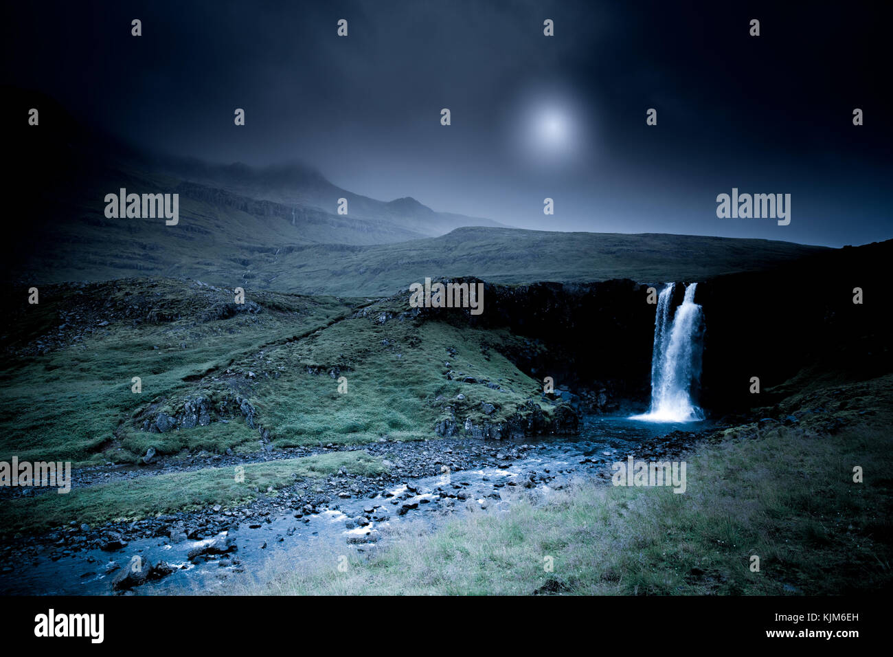 Moon waterfall hi-res stock photography and images - Alamy