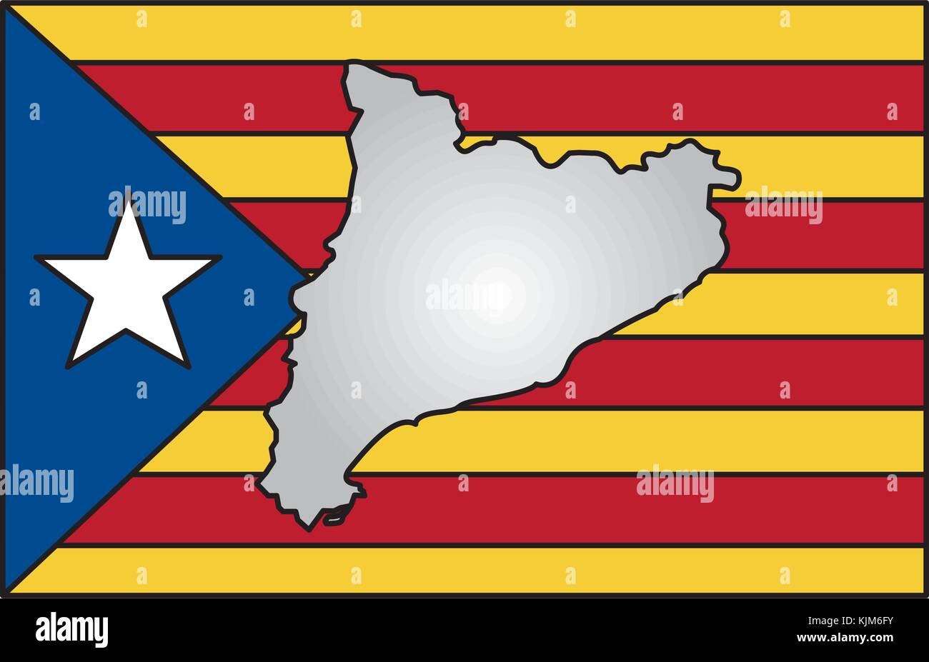 catalunya flag and country outline icon image Stock Vector Image & Art ...