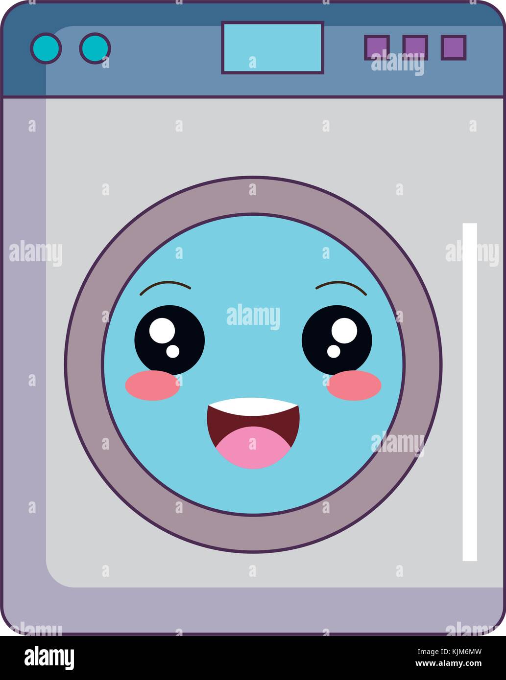 washer machine kawaii character vector illustration design Stock Vector ...