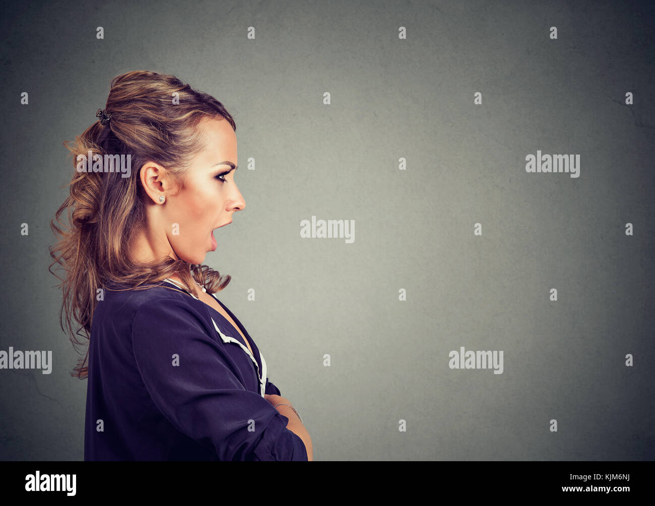 Screaming horrified woman hi-res stock photography and images - Alamy