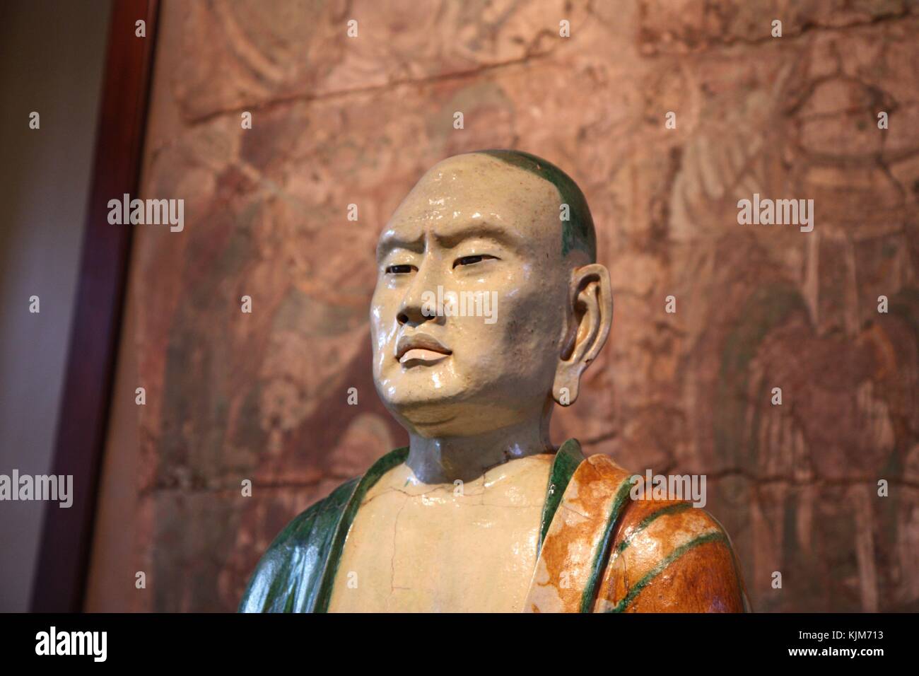 British Museum, London - 1 Feb 2008 - Seated Luohan from Yixian statue ...