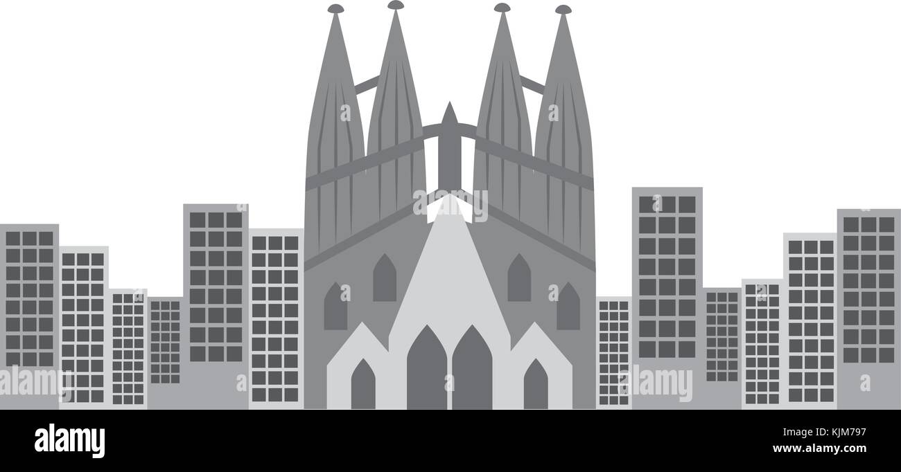 Sagrada familia temple by gaudi Stock Vector Images - Alamy