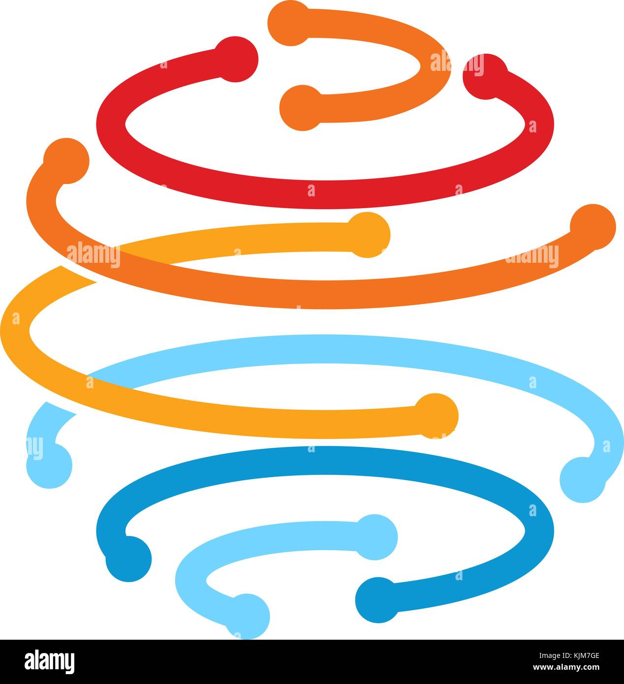 Sphere from colorful lines with points in the nodes, forming planet ...