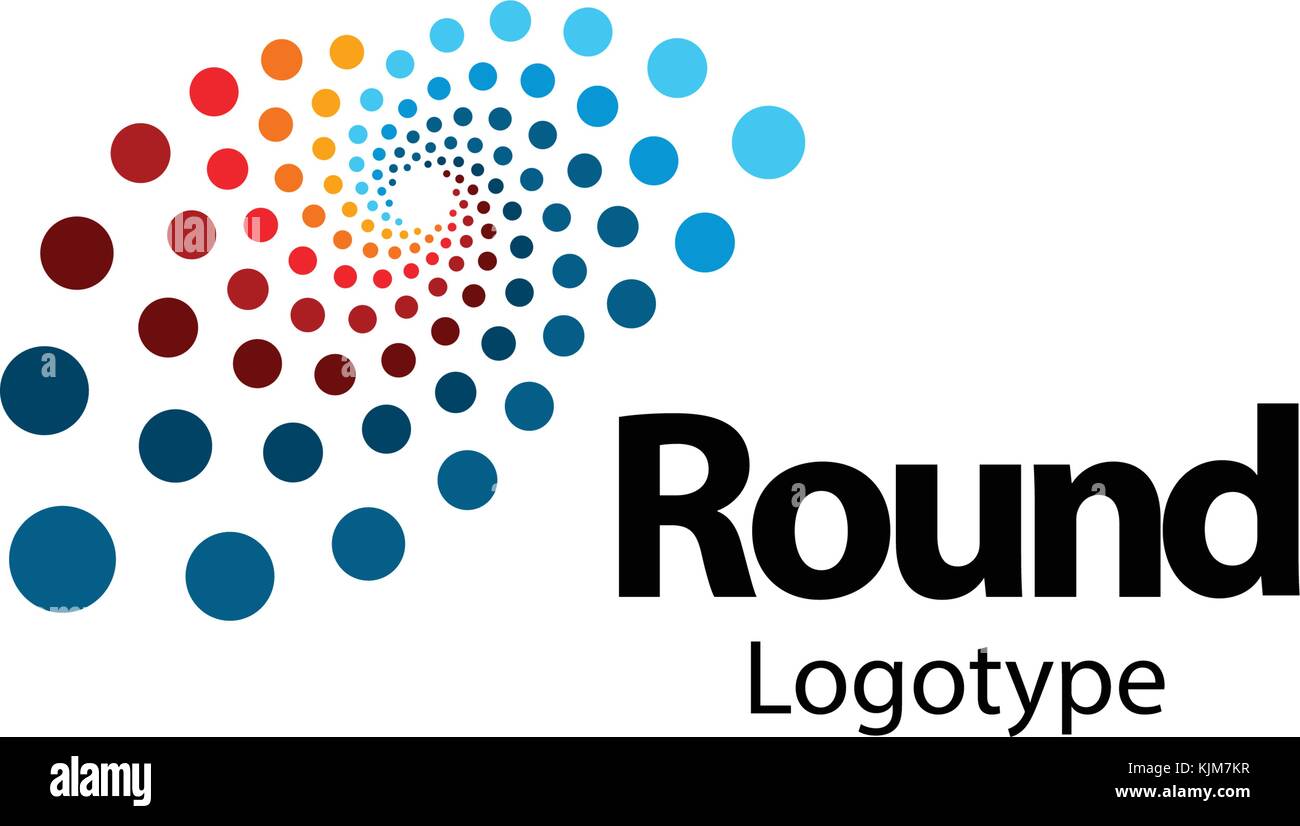 Unusual brain, circular abstract logo. New digital technology round ...